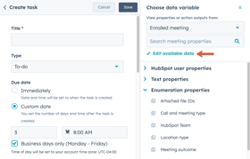 Add data variables to workflow actions